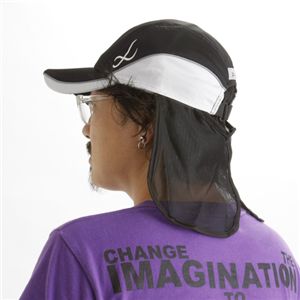 冷感キャップ【CW-X（シーダブリューエックス） UVカットドレープCAP ブラック×グレー】暑さ、蒸れ、臭いに、オシャレ＆快適！